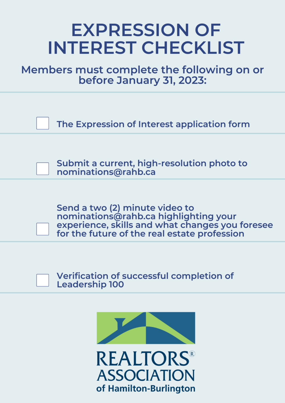 Expression of Interest Checklist | REALTORS® Association of Hamilton ...